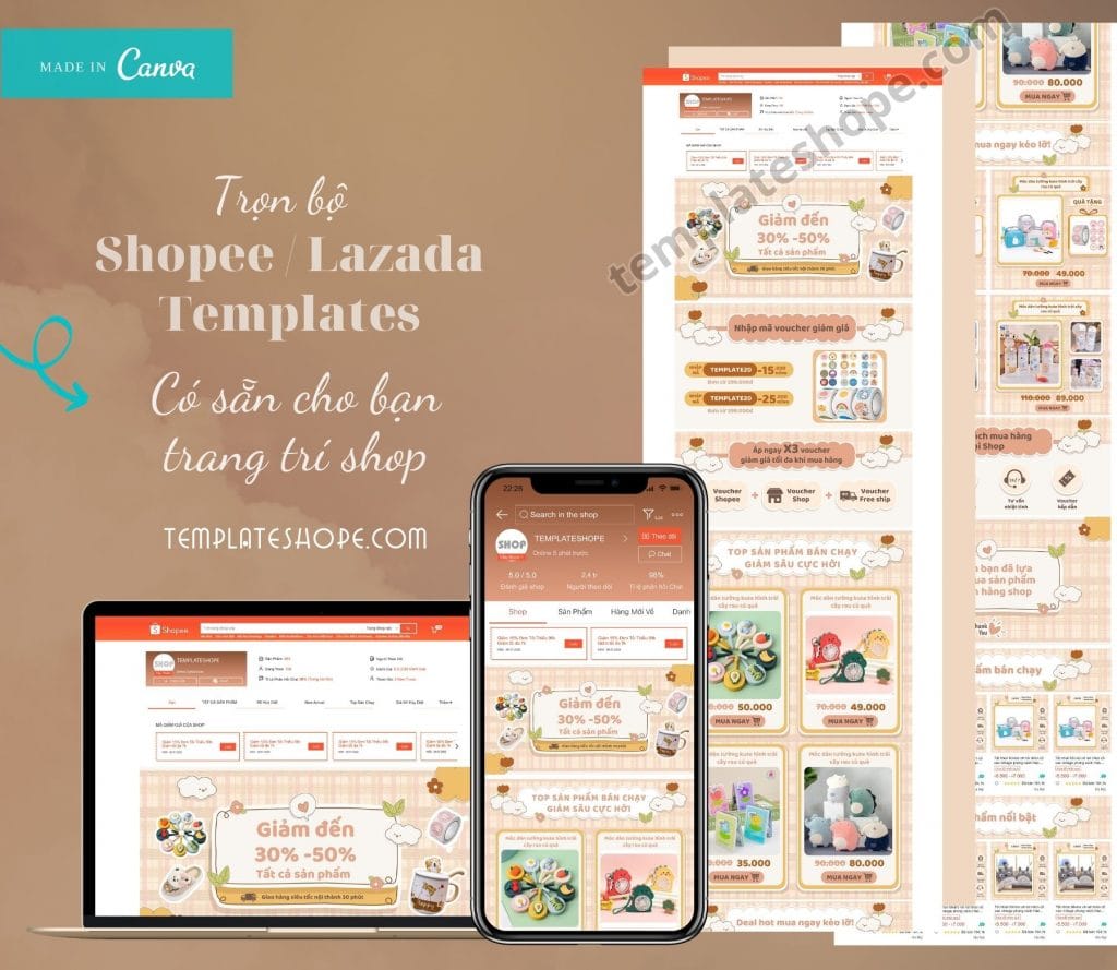 Shopee/Lazada template ngành nhà sách online, nhà cửa & đời sống, dụng ...