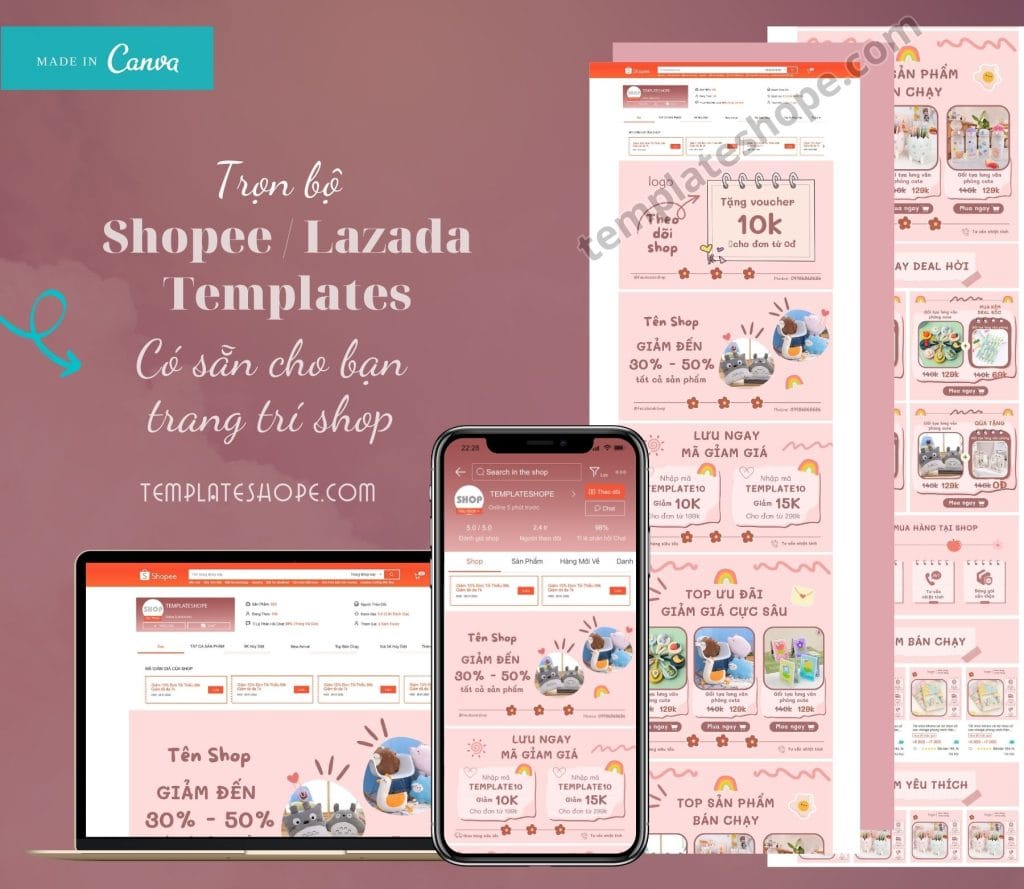 Shopee/Lazada template ngành nhà sách online, dụng cụ & thiết bị tiện ...